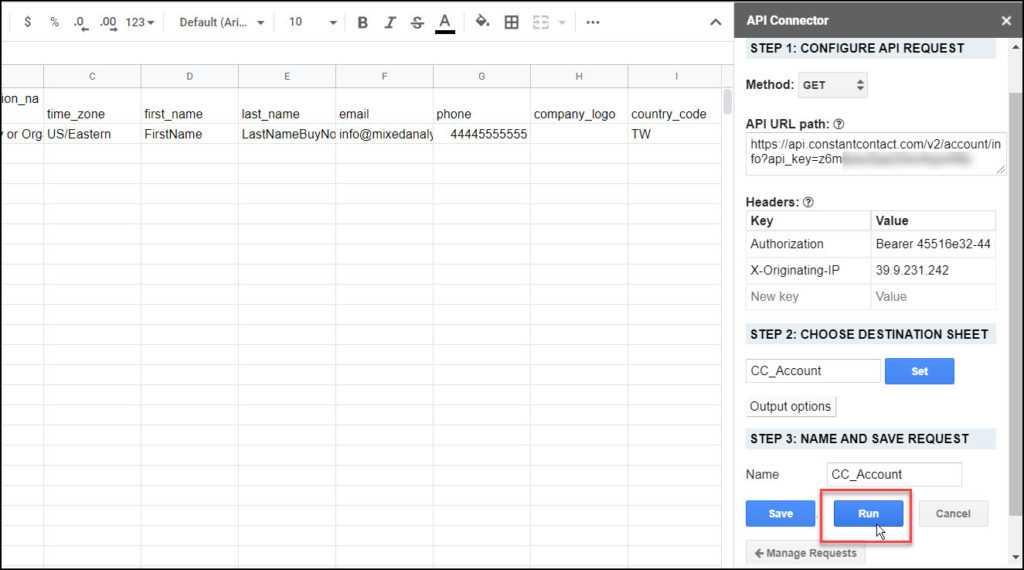 Import Constant Contact API Data to Sheets [2021] | API Connector