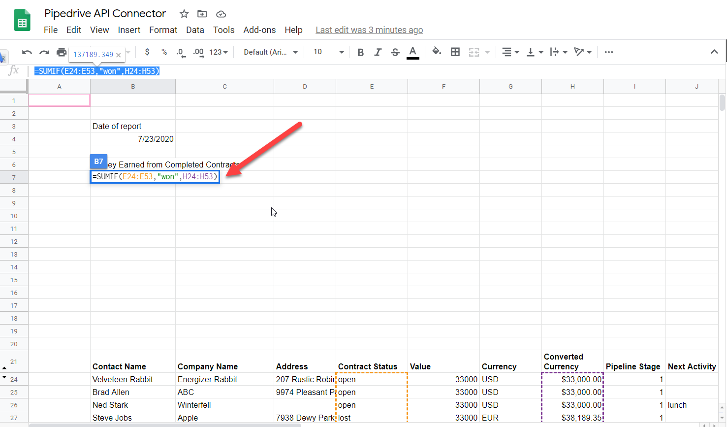 Construct a CRM Dashboard in Sheets | API Connector